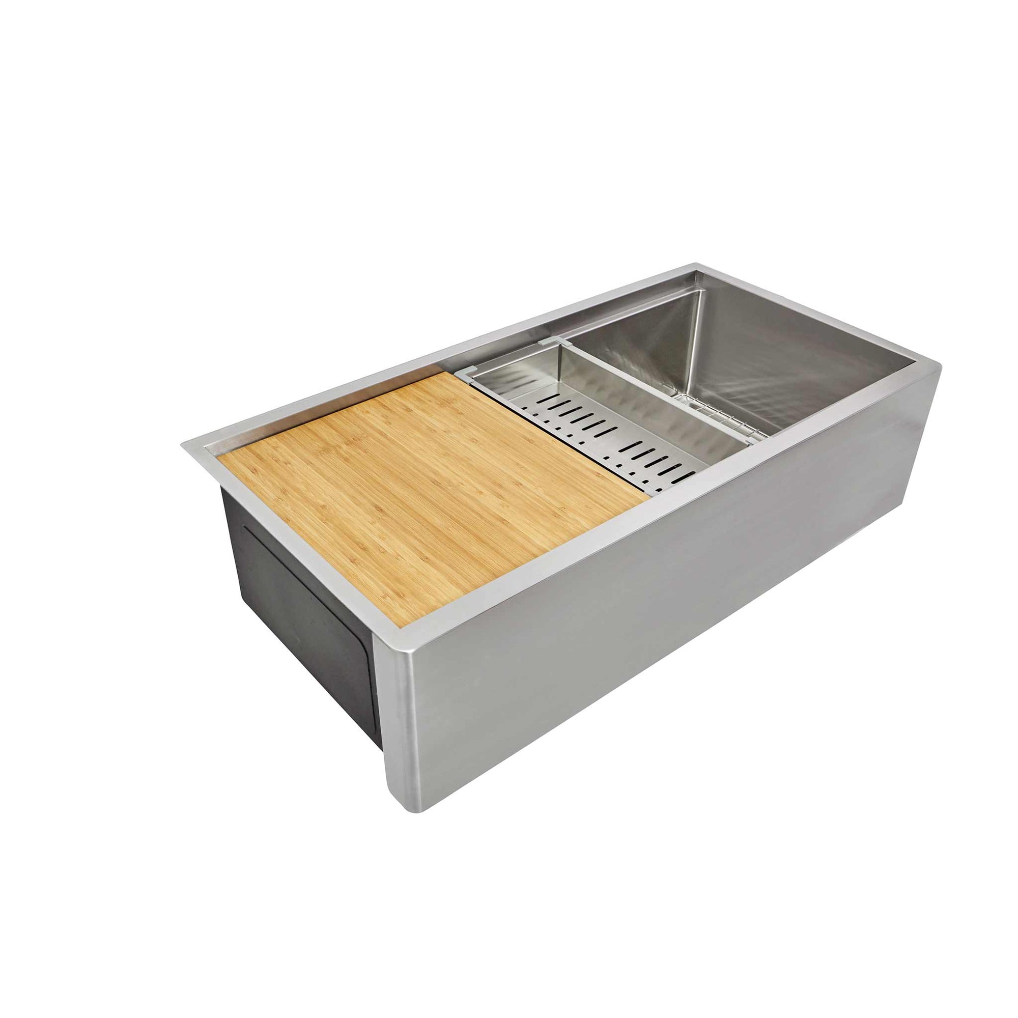 37" Apron Front Workstation Sink - 16 Gauge Stainless Steel Undermount ...