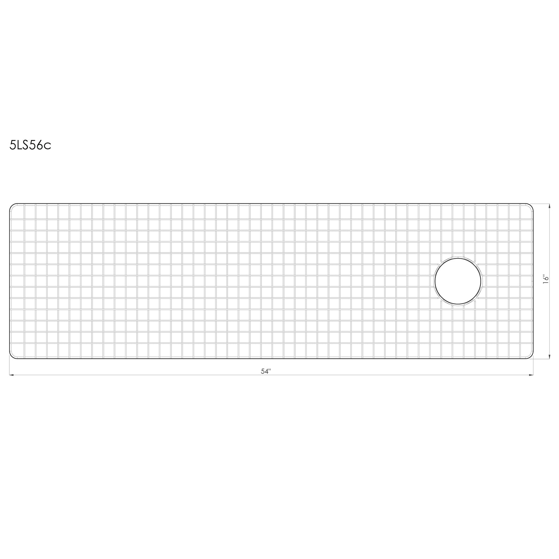 GRID - 56" stainless steel sink grid - offset - reversible (GR-5LS56C)