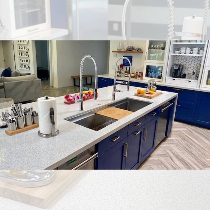 56" Large Workstation Sink - Stainless Steel Undermount Single Bowl