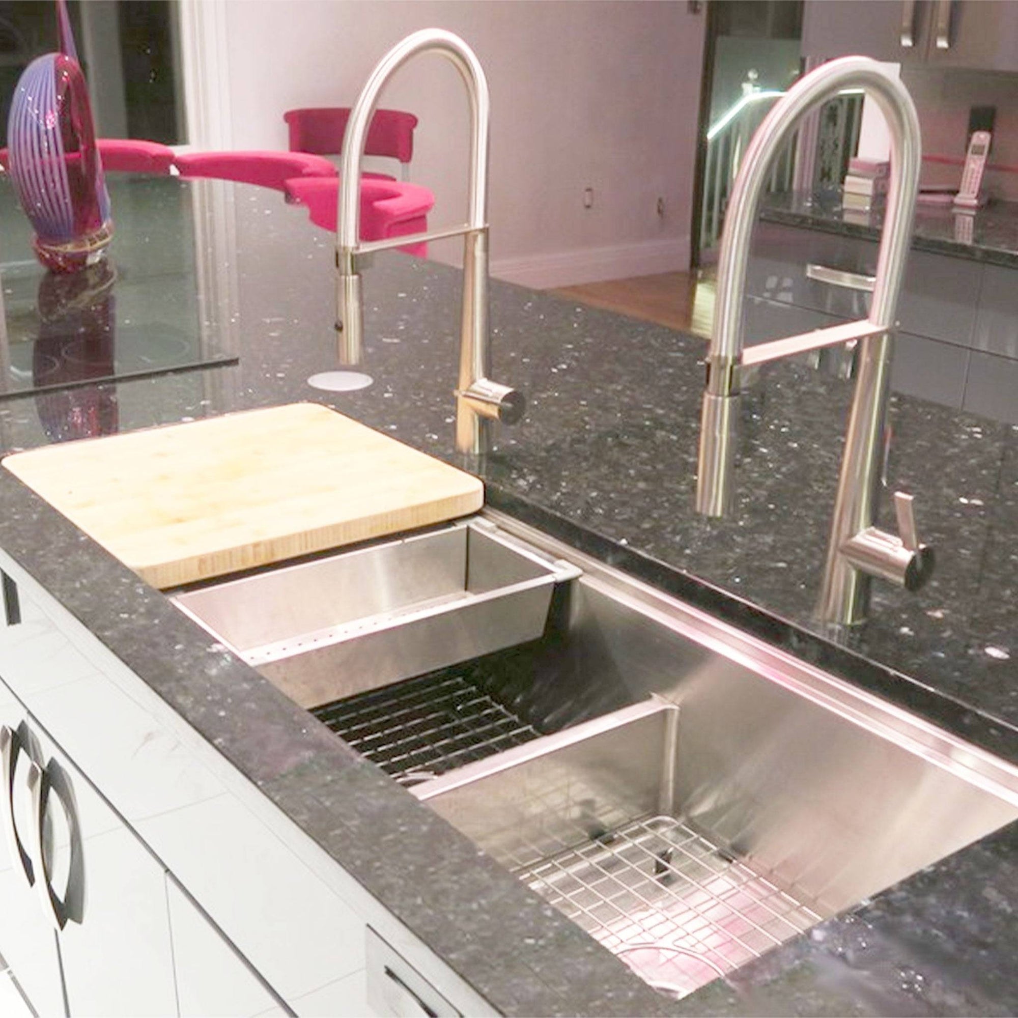 50" Workstation Sink - 16 Gauge Stainless Steel Undermount Double Bowl ...